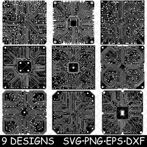 Pcb Circuit Board Motherboard Cpu Electronic Component Layout Svg,dxf ...