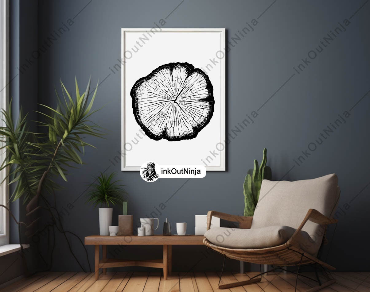 Circular Wood Slice Tree Disc Round Slab Piece Cut Log Bark Laser File ...