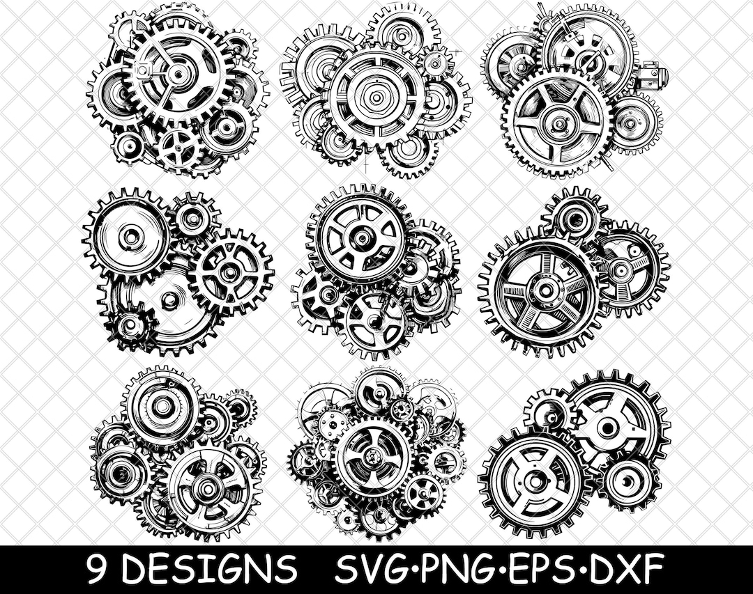 Mechanical Gear Cogs Machine System Gearbox Wheel Part Engineering Svg ...