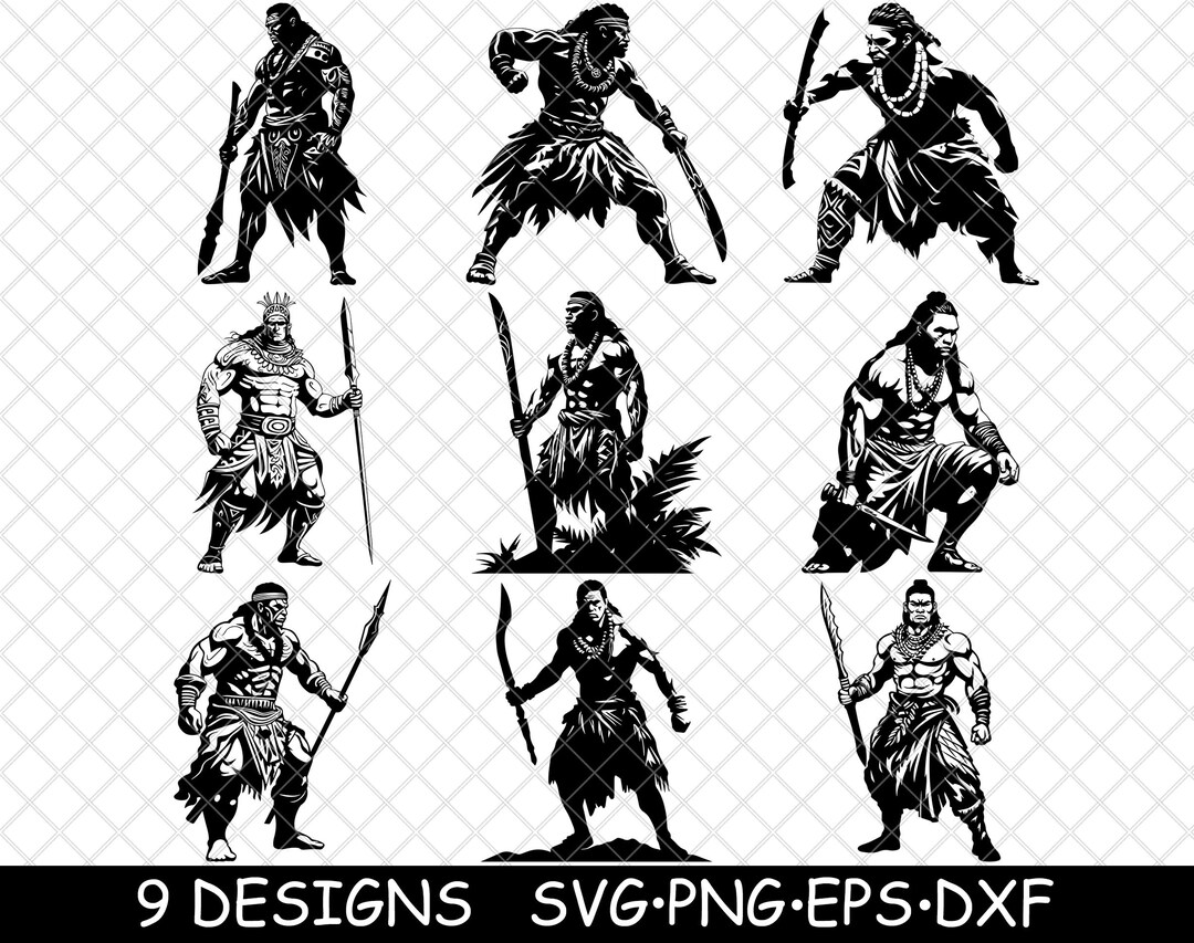 Tongan Tribal Warrior Native Polynesian Island Samoan Fighter Svg,dxf ...