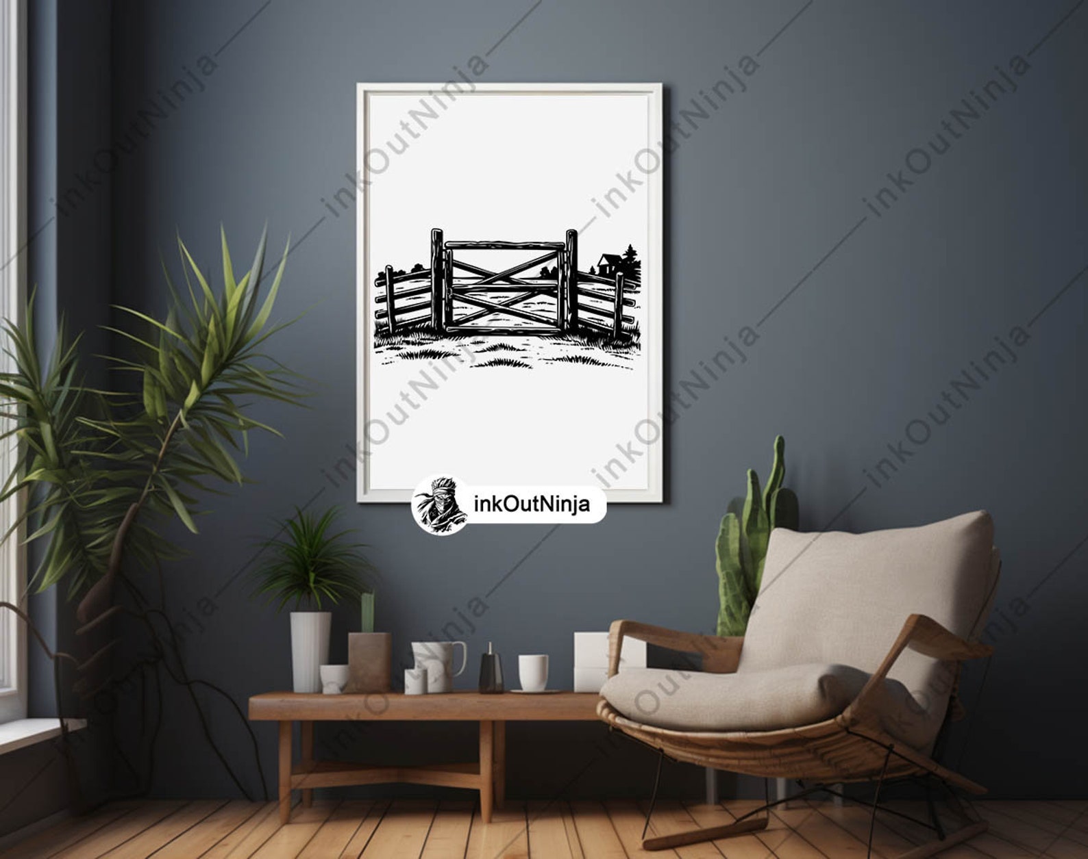 Farm Gate SVG Rustic Fence Clipart Wooden Ranch Entrance Vector Country ...