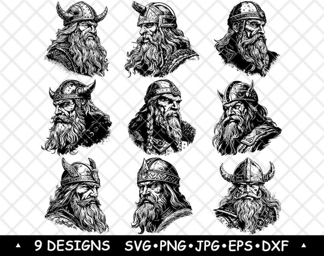 Viking Head Norse Valhalla Helmet Medieval Warrior Coaster Black White ...