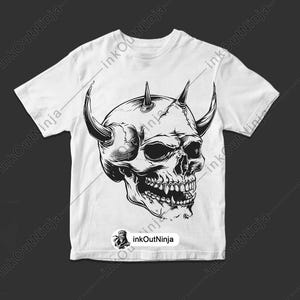 Spiky Demon Skull Horned Evil Monster Skeleton Halloween Laser File SVG ...