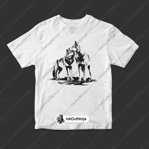 Wolf Couple Gray Grey Howling Pair Pack Family Scene Board Coaster ...