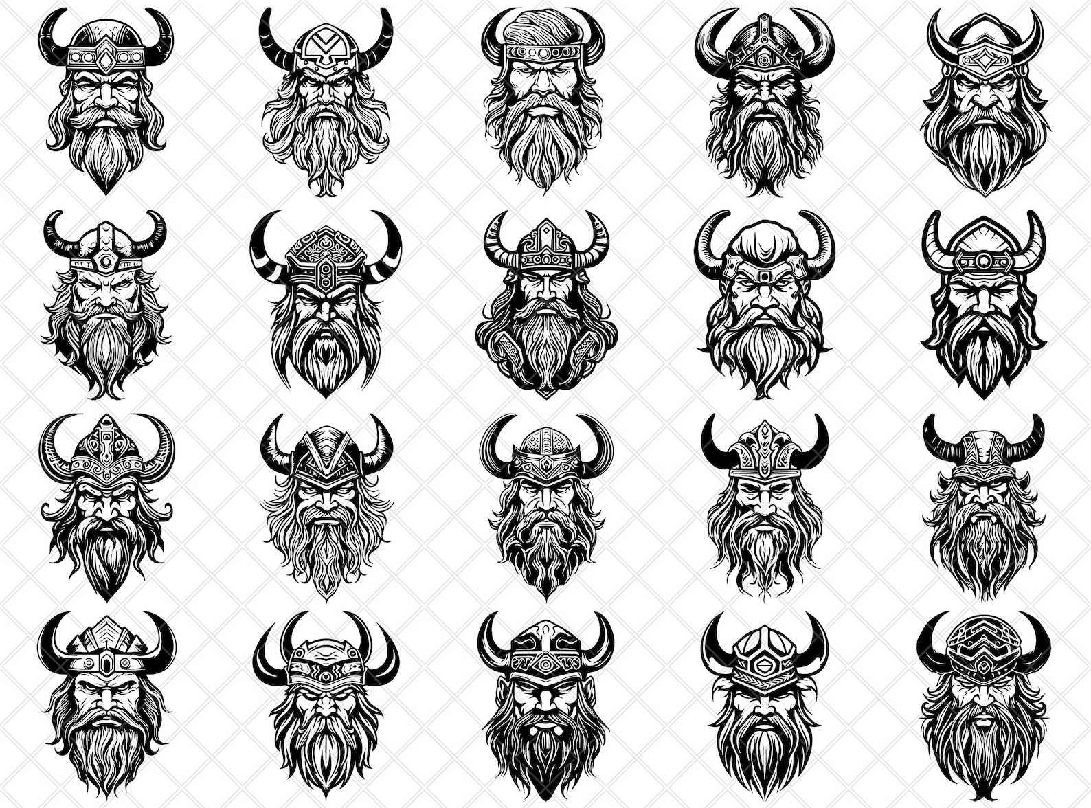 20 Viking Warriors Bundle Norse Valhalla Mythology PNG, EPS, SVG, Dxf ...