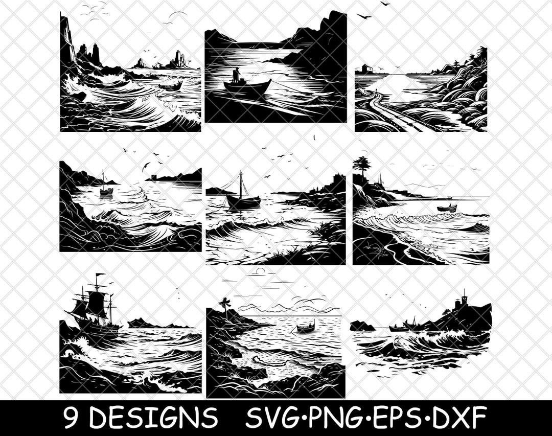 Seascape Coastal Scenery Ocean View Beach Landscape Seashore Sun Svg ...