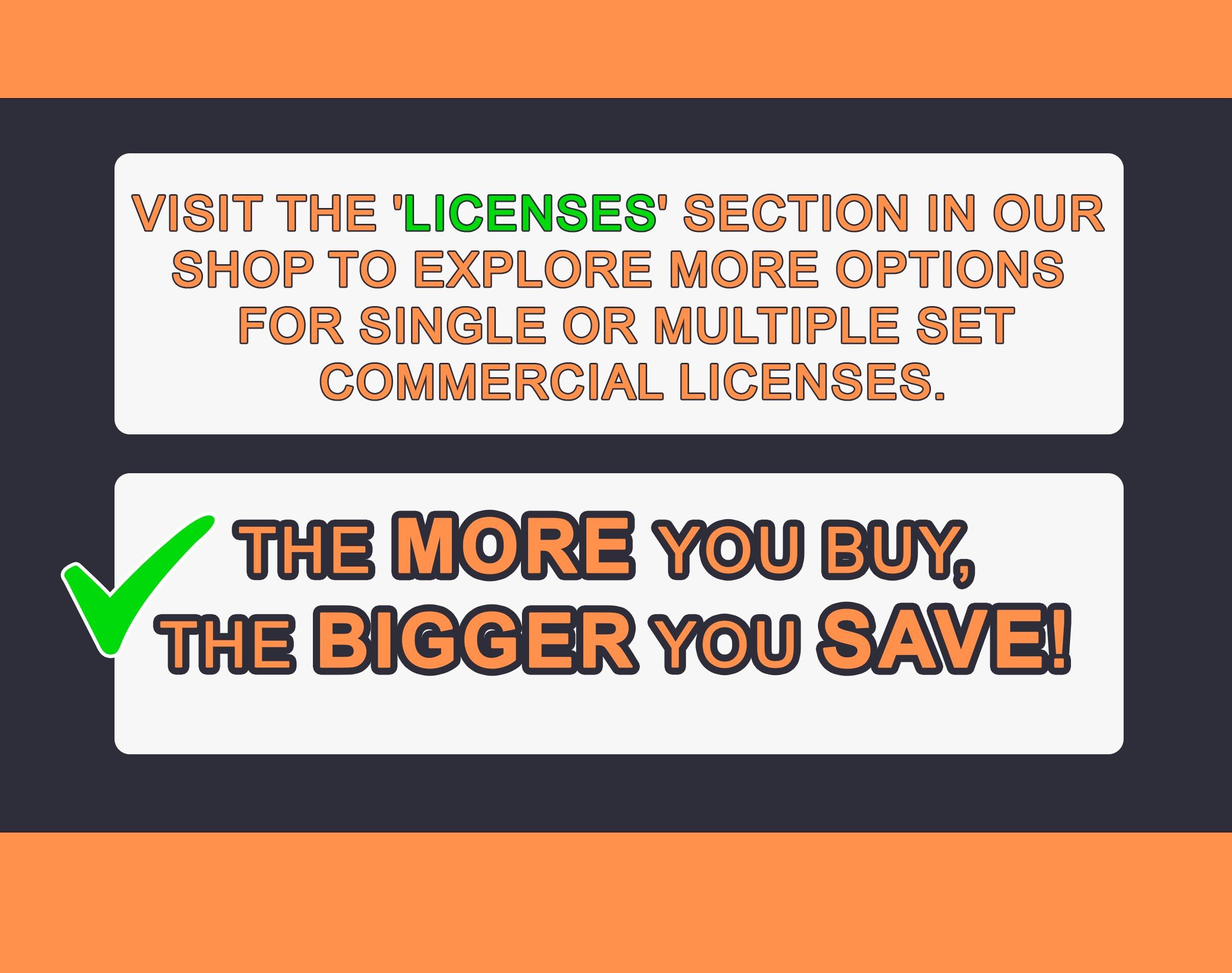 Commercial License for ONE BUNDLE. You Must Purchase the Bundle Design ...