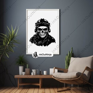 Tactical Skull Soldier Clipart Bundle Special Ops Helmet Military ...