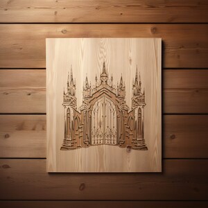 Gothic Castle Gate Medieval Iron Arch Fantasy Entrance Laser File SVG ...