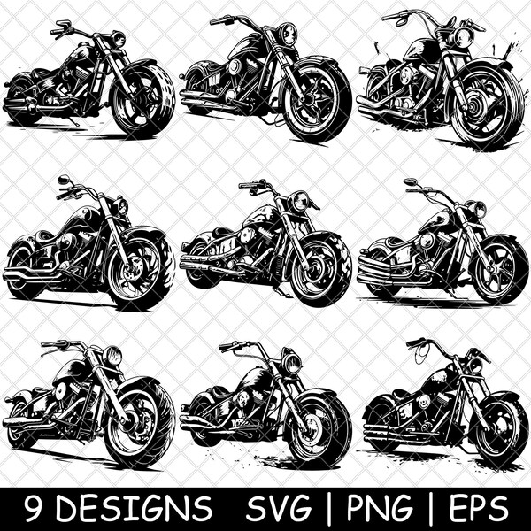 Chopper Bike Clipart - Etsy
