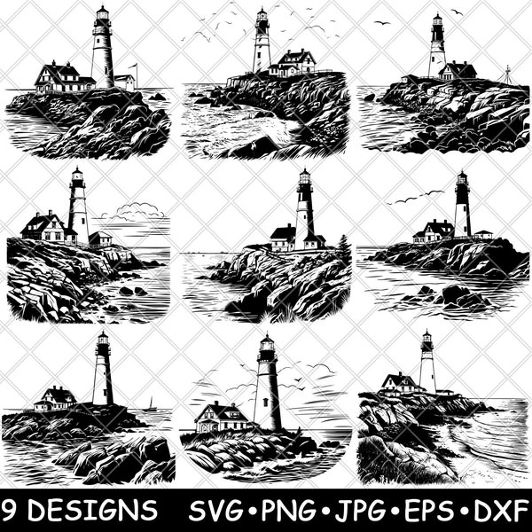 Maine Lighthouse Svg - Etsy
