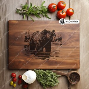 Grizzly Bear Big Black Brown Kodiak Lake Swamp Scene Coaster Black ...