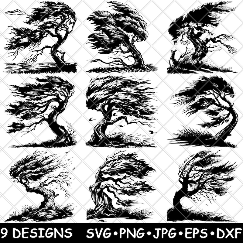 Windswept Tree - Etsy
