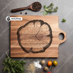 Circular Wood Slice Tree Disc Round Slab Piece Cut Log Bark Laser File ...
