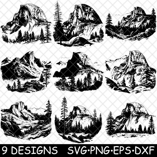 Half Dome Svg - Etsy