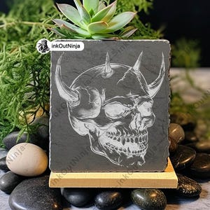 Spiky Demon Skull Horned Evil Monster Skeleton Halloween Laser File SVG ...