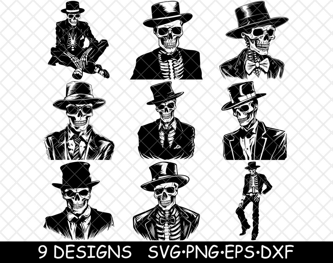 Skeleton Skull Man Bone Undead Grim Reaper Ghost Corpse Cool Eerie Svg ...