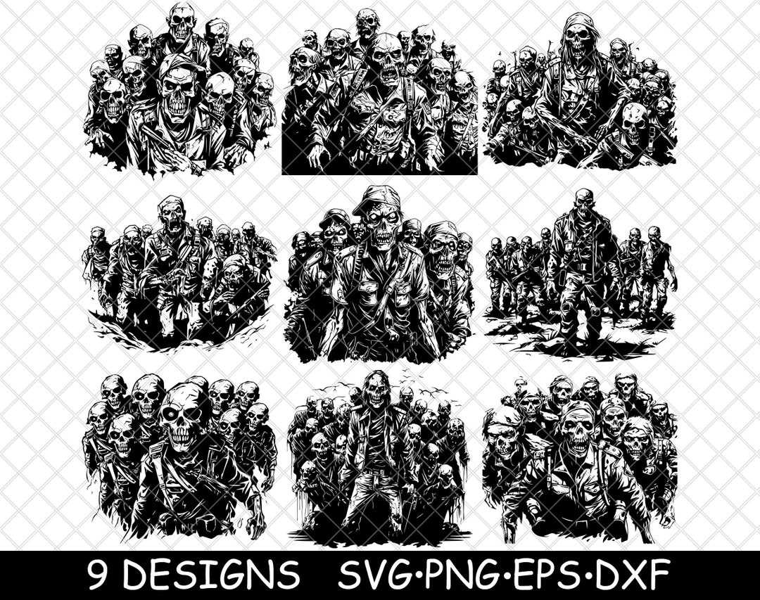 Zombie Undead Skeleton Army Corpse Skull Living Dead Halloween - Etsy