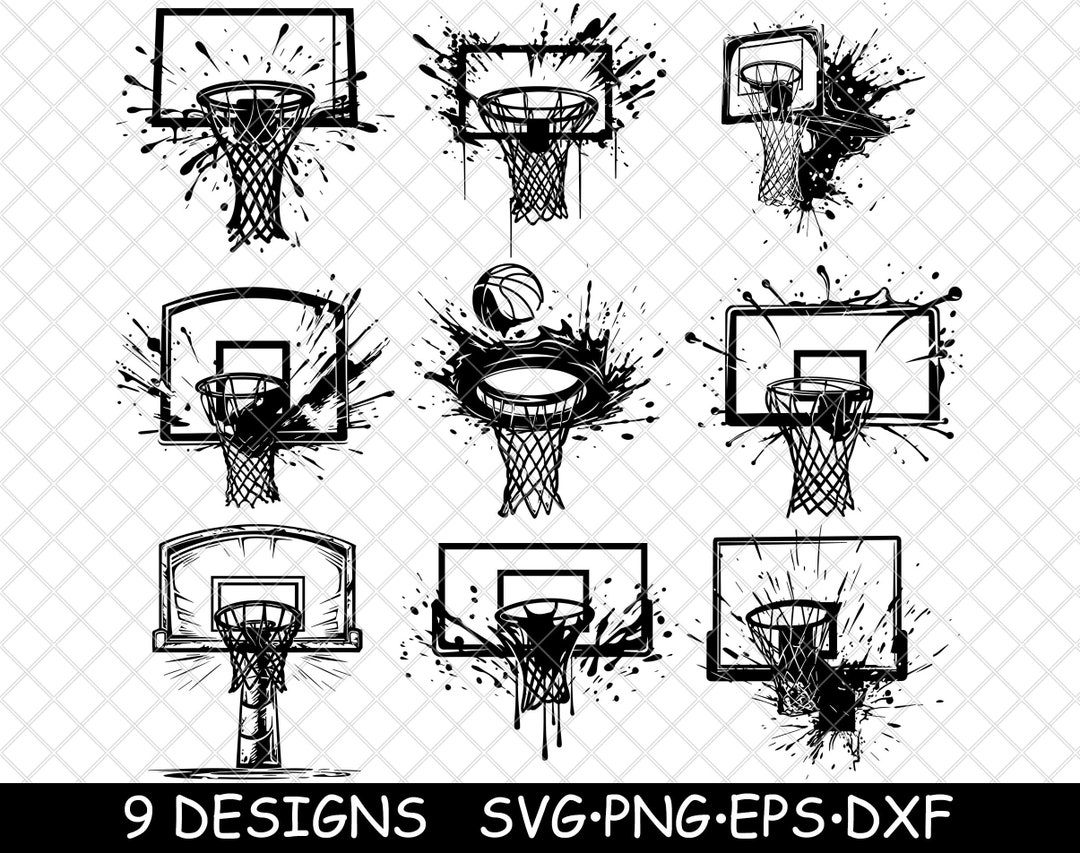 Basketball Goal Hoop Net Rim Ring Street Outdoor Sports Laser File SVG ...