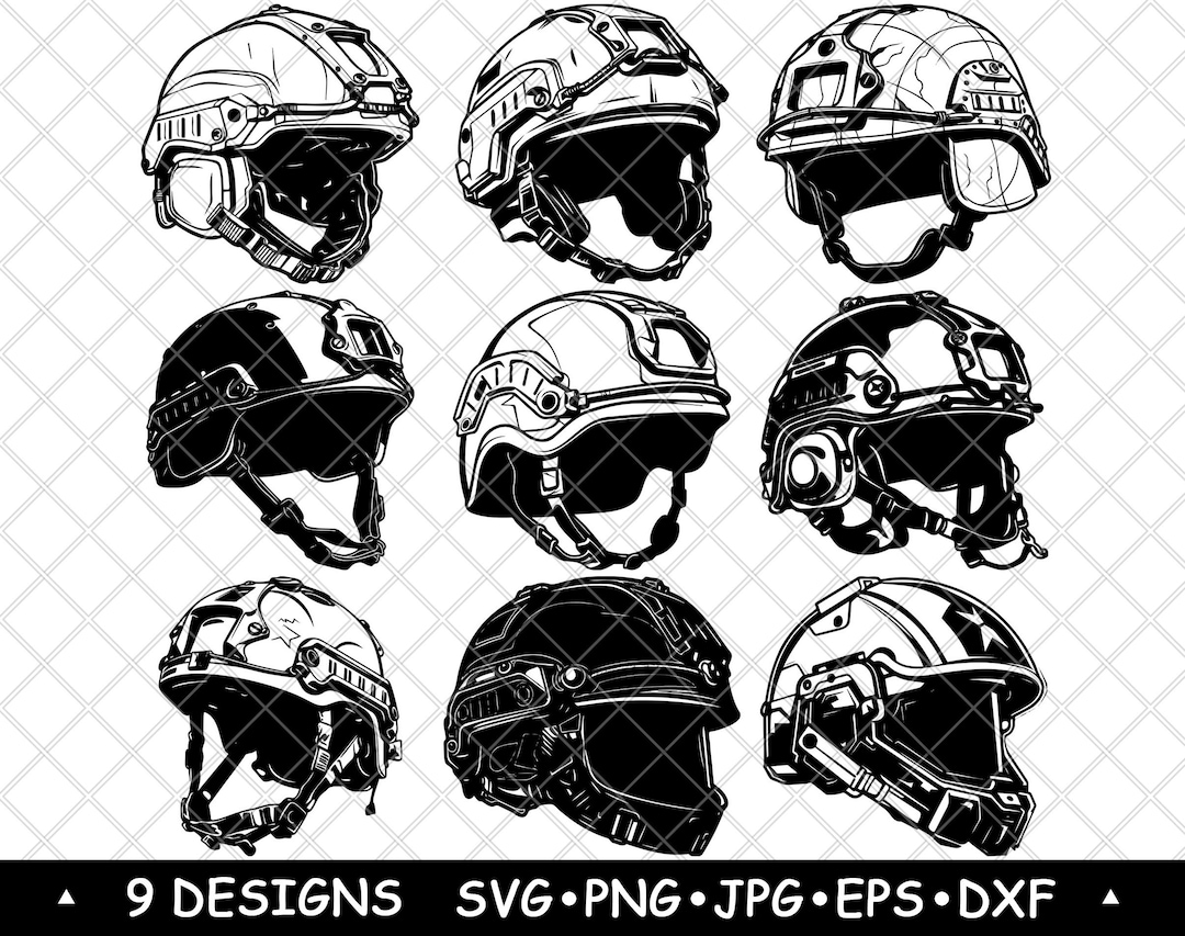Military Tactical Helmet Battle Airsoft Headgear Combat Forces Svg,dxf ...