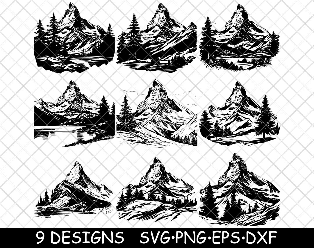 Mount Matterhorn Swiss Alps Alpine Peak Pennine Zermatt Snow Cap Svg ...