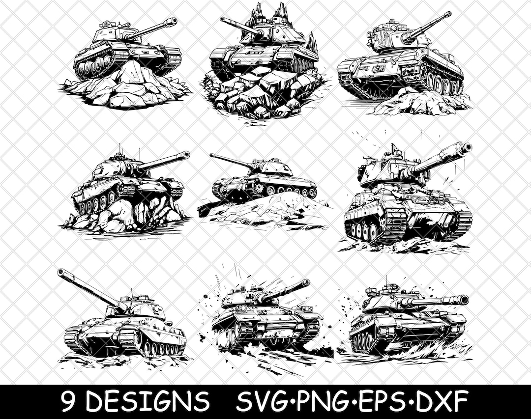 Battle Tanks Warfare Bundle armored Tank Vehicle Cut Files cricut ...