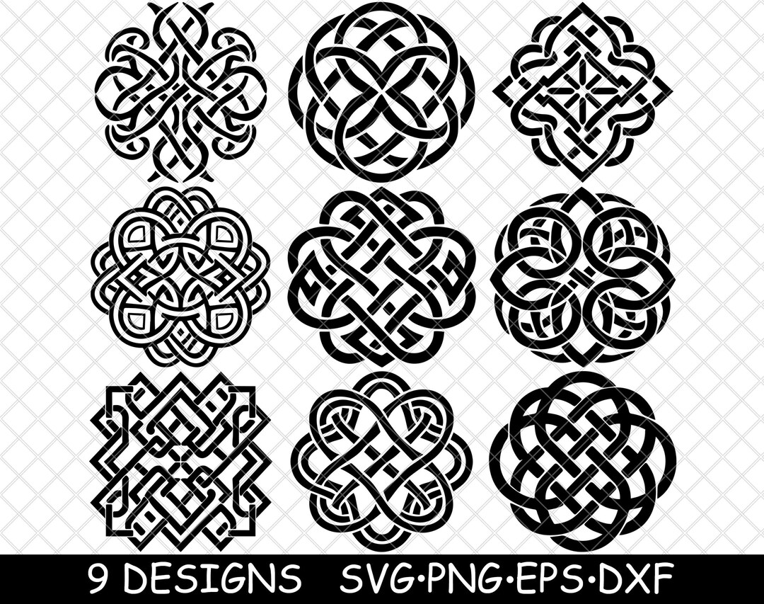 Celtic Knot Intricate Endless Knotwork Black White Ornamental Vector ...