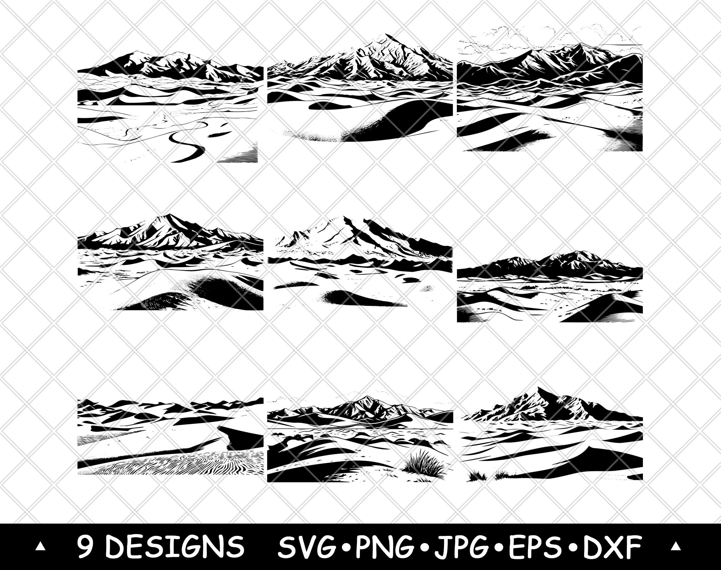 Desert Dunes SVG Bundle Mountain Horizon Clipart Minimal Landscape ...