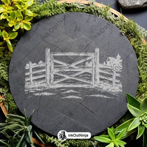 Farm Gate SVG Rustic Fence Clipart Wooden Ranch Entrance Vector Country ...