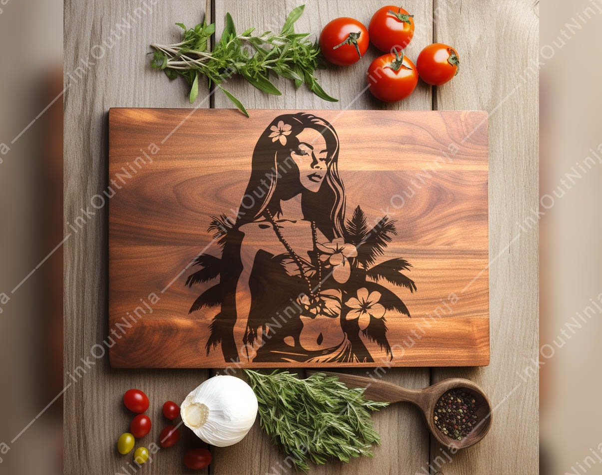 Native Hawaiian Polynesian Woman Pacific Islander Hula Culture Lei Svg ...
