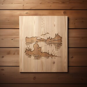 Man Fishing Lake Riverbank Angler Shore Fisherman Water Recreation Svg ...