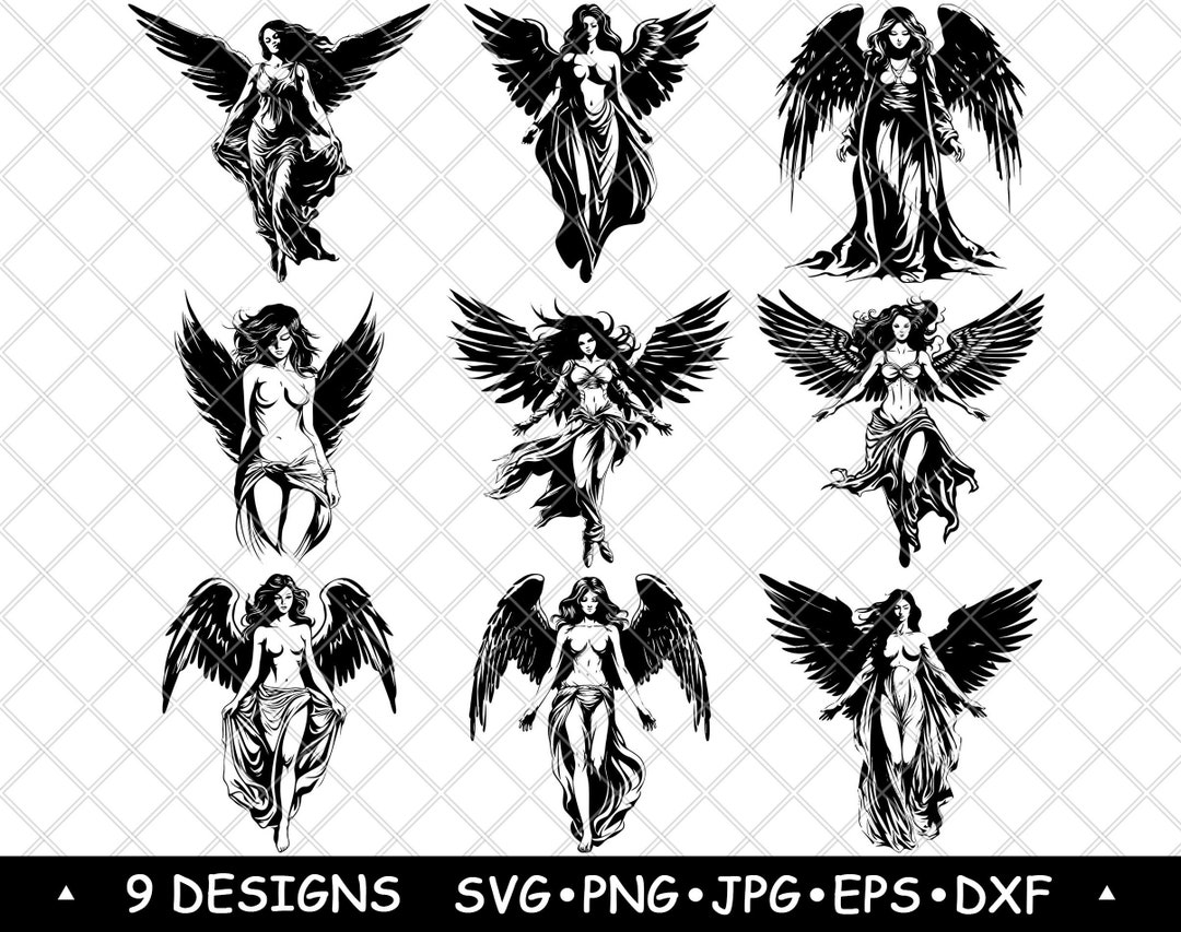 Fallen Angel Sexy Woman Dark Guardian Seraph Celestial Coaster Black ...