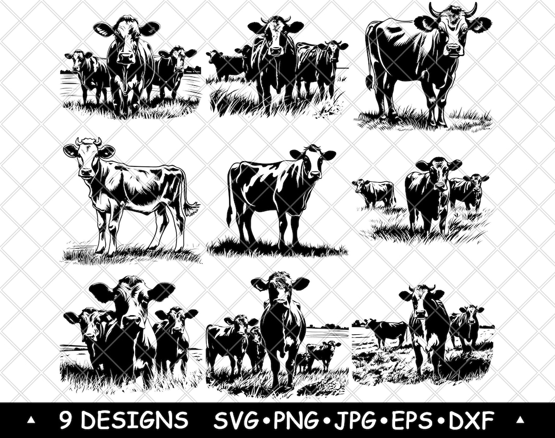 Jersey Cattle Dairy Cow Farm Heifer Milk Herd Livestock Pasture Svg,dxf ...