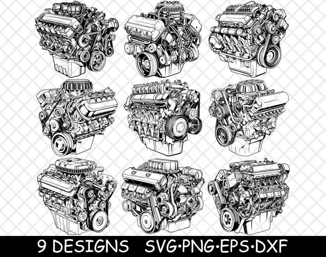Car Engine Motor Mechanical Powertrain Engineer Automotive Power Svg ...