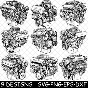 Car Engine Motor Mechanical Powertrain Engineer Automotive Power Svg ...