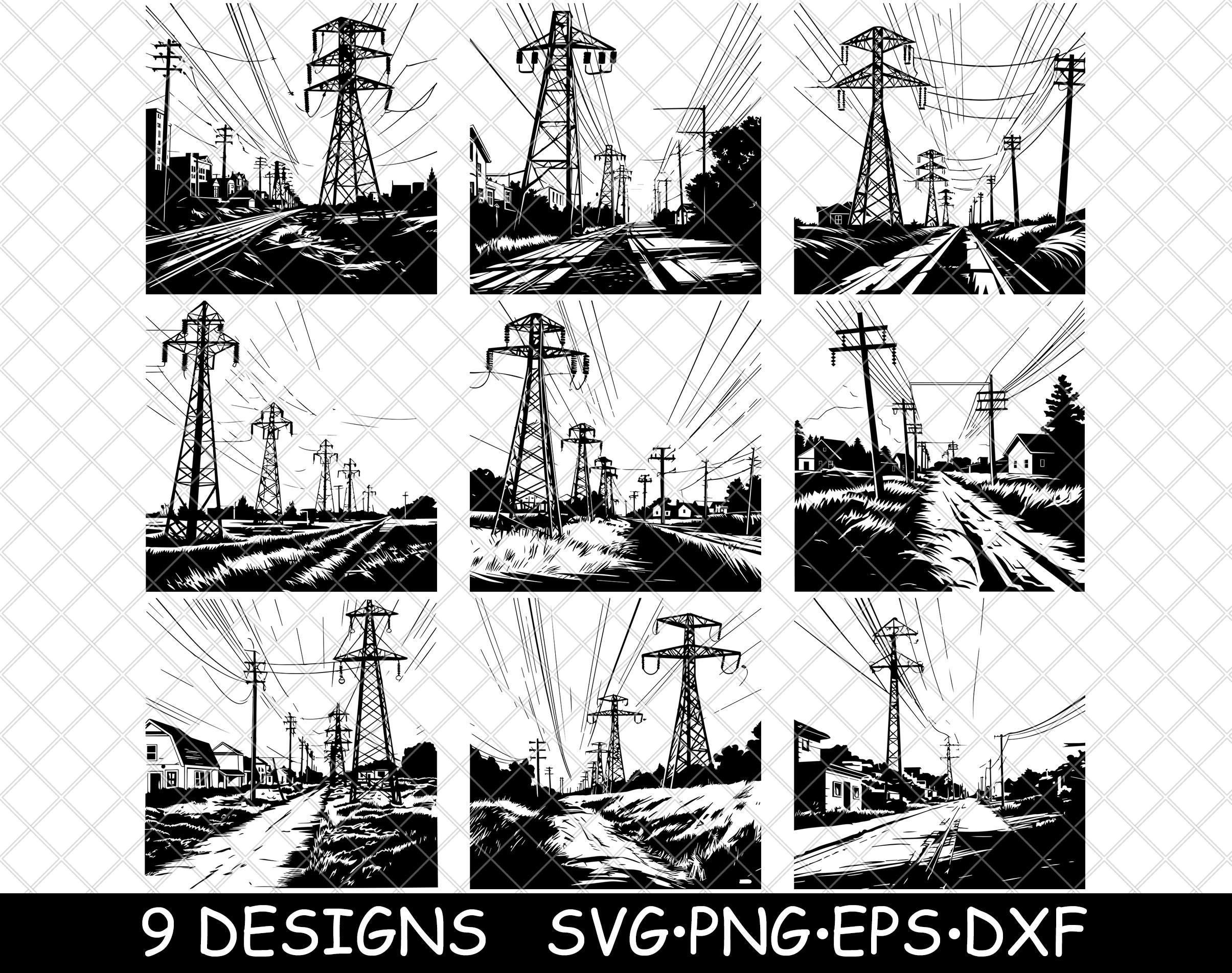 Power Lines Drawing
