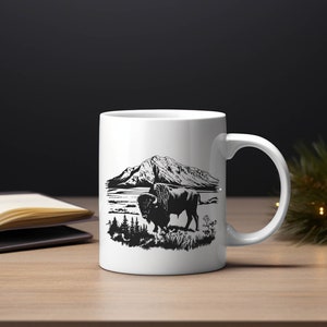 Grand Teton Bison Buffalo National State Park Mountain Pines Wild Svg ...