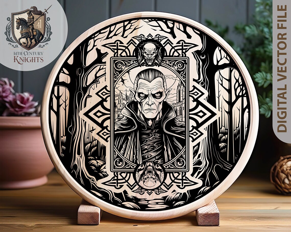 Vector SVG Vampire Scene for Laser Engraving Digital Artwork - Etsy