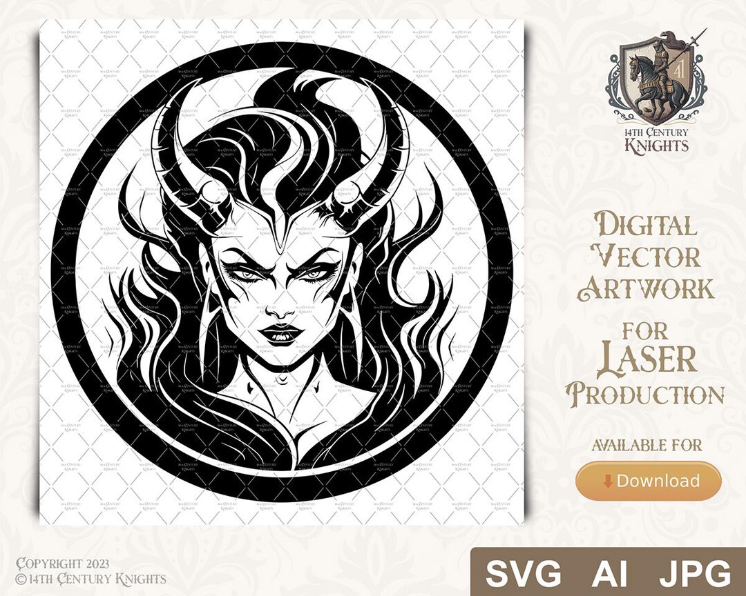 Lady Lucifer Vector SVG for Fiber or CO2 Laser Engraving, Digital ...