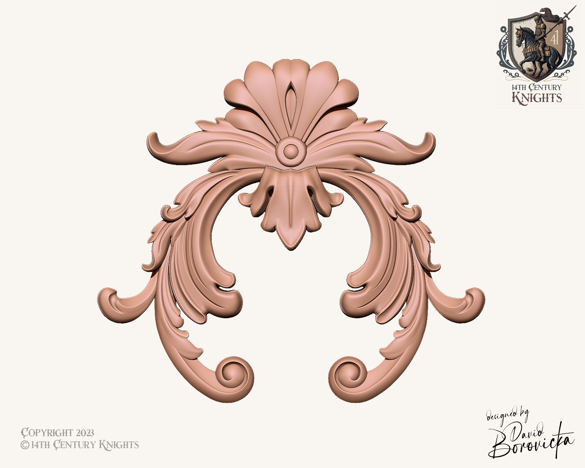 3D Model STL Baroque Ornament TOP Flowers for CNC Artcam - Etsy
