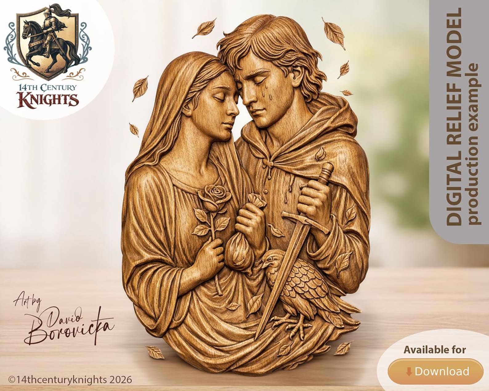 Romeo and Juliet, STL Relief Model for CNC or 3D Printing (digital ...