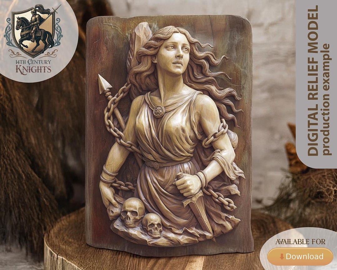 Andromeda in Chains Mythical 3D STL Relief Model for CNC Artcam Aspire ...