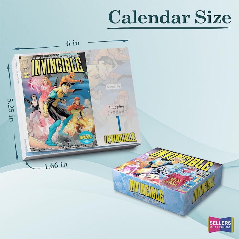Invincible 2026 Daily Desk Calendar: Superhero Comic Art, Quotes ...