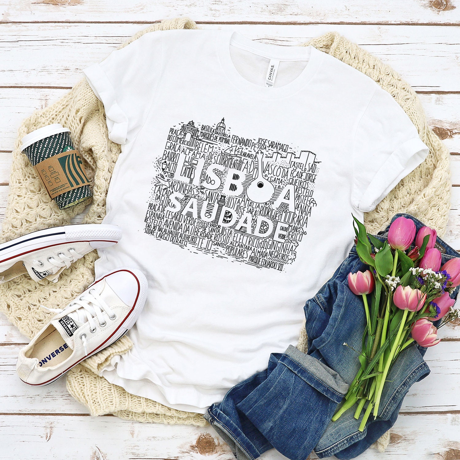 Lisbon Saudade T-shirt, Lisboa Portugal Travel Shirt, Tourist Souvenir ...