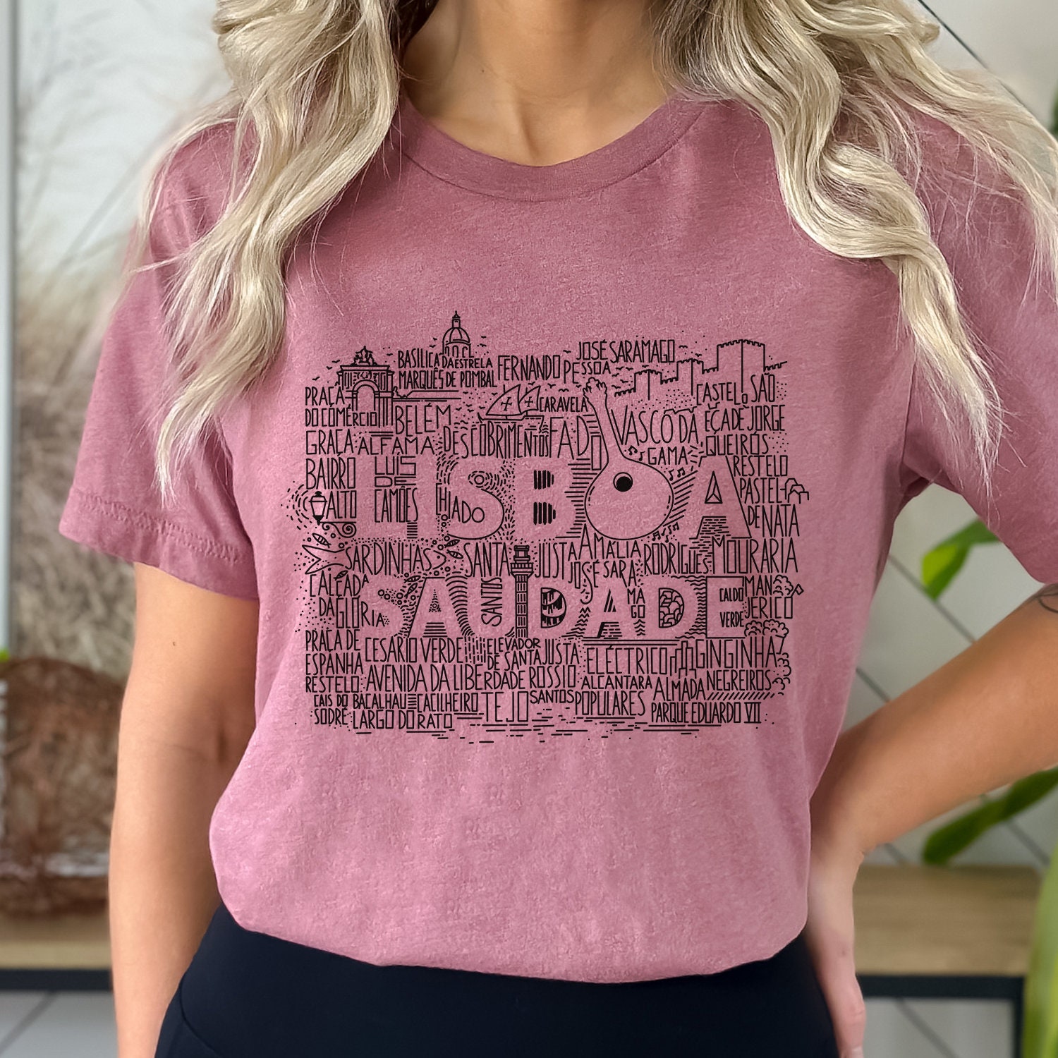 Lisbon Saudade T-shirt, Lisboa Portugal Travel Shirt, Tourist Souvenir ...