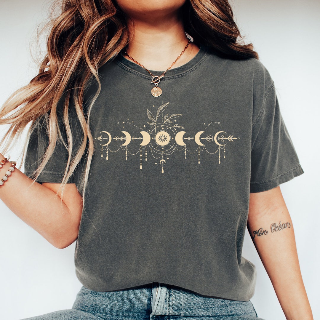 Mystic Moon Shirt, Mystical Moon Phase Shirt, Moon Phases Shirt, Boho ...