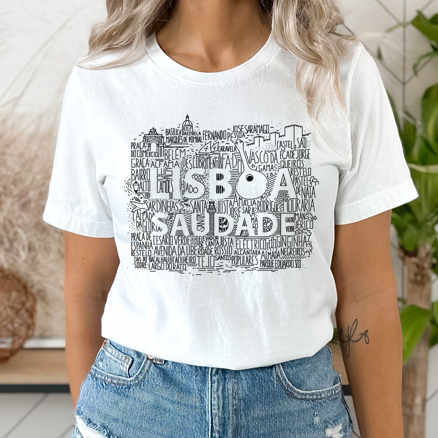 Lisbon Saudade T-shirt, Lisboa Portugal Travel Shirt, Tourist Souvenir ...