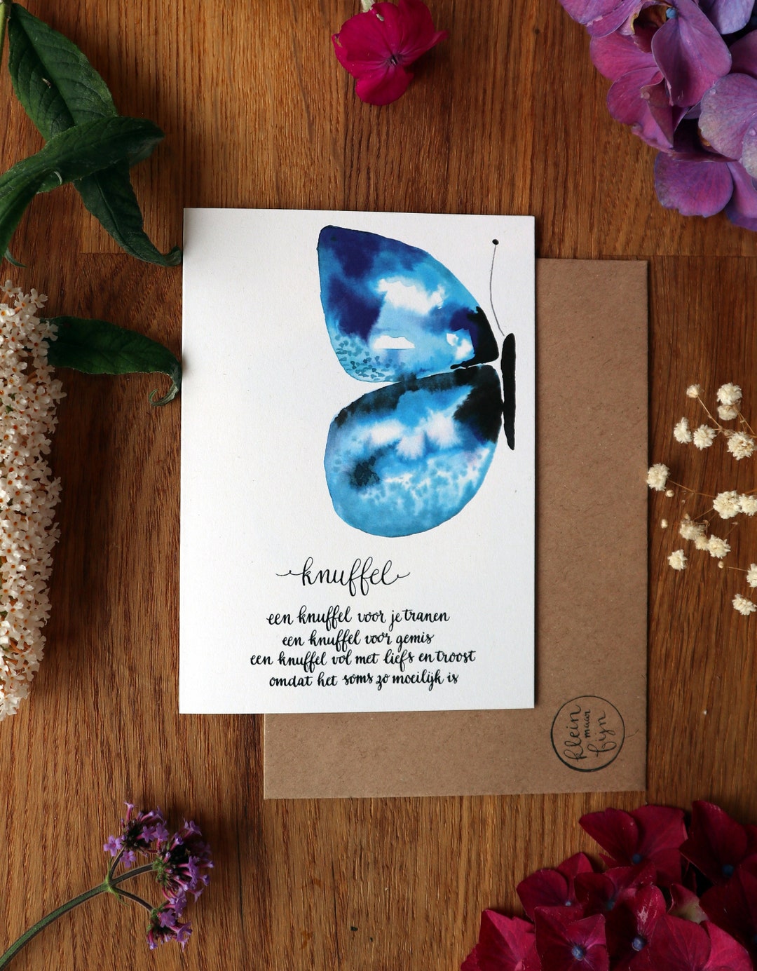 Homemade Card Hug Butterfly Calligraphy - Etsy