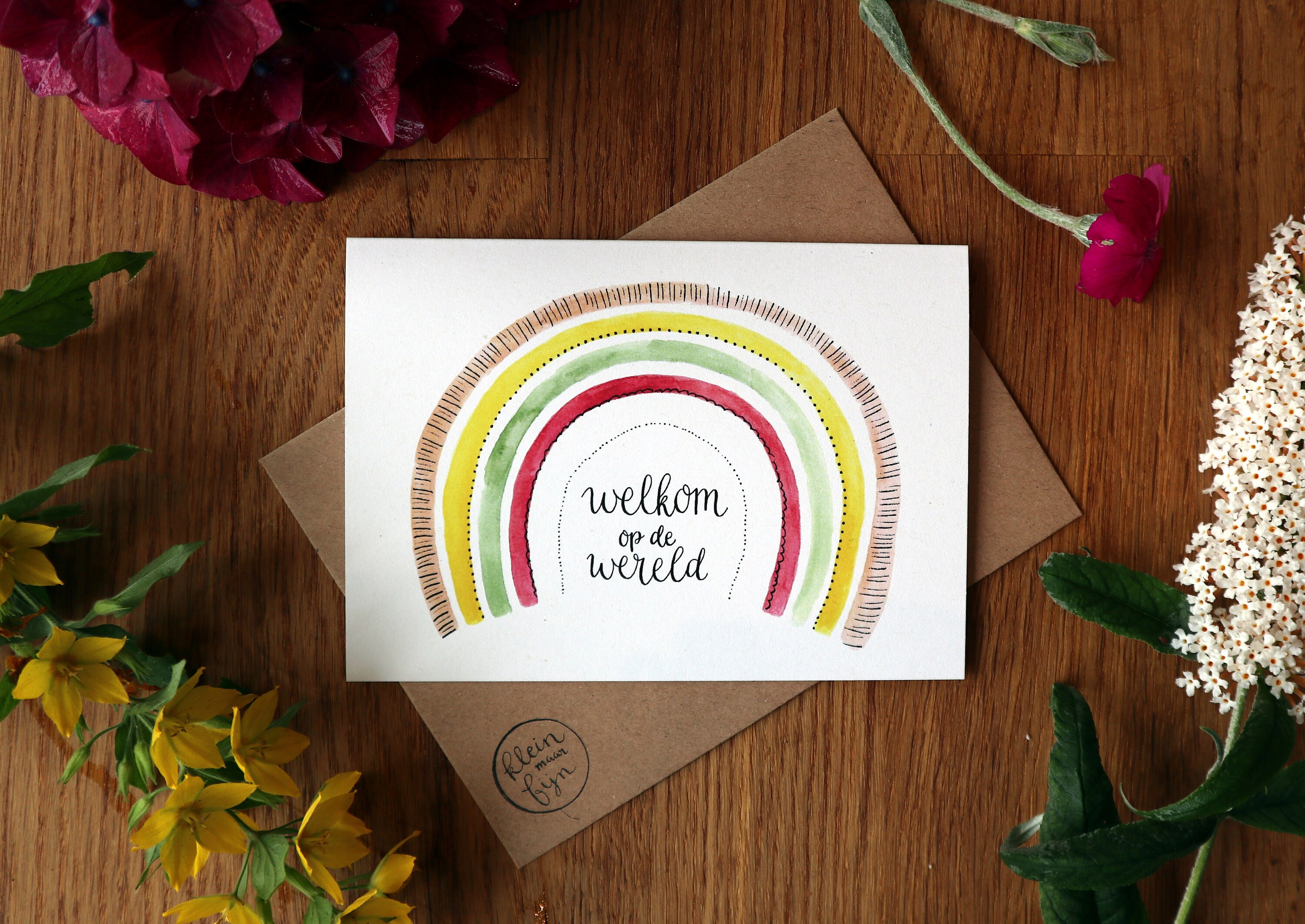 Homemade Birth Card Calligraphy Ecoline - Etsy