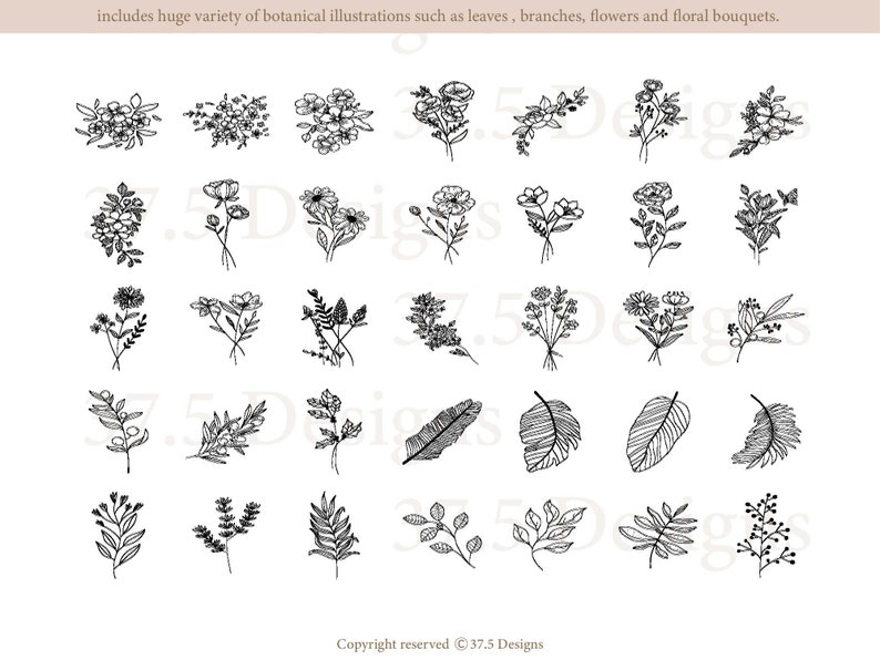 70 Botanical Svg Bundle Floral Svg flower Svg botanical Clipart flower ...